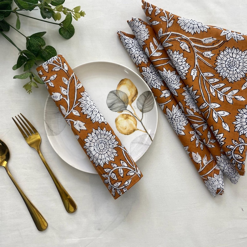 Block Print Napkins - Etsy