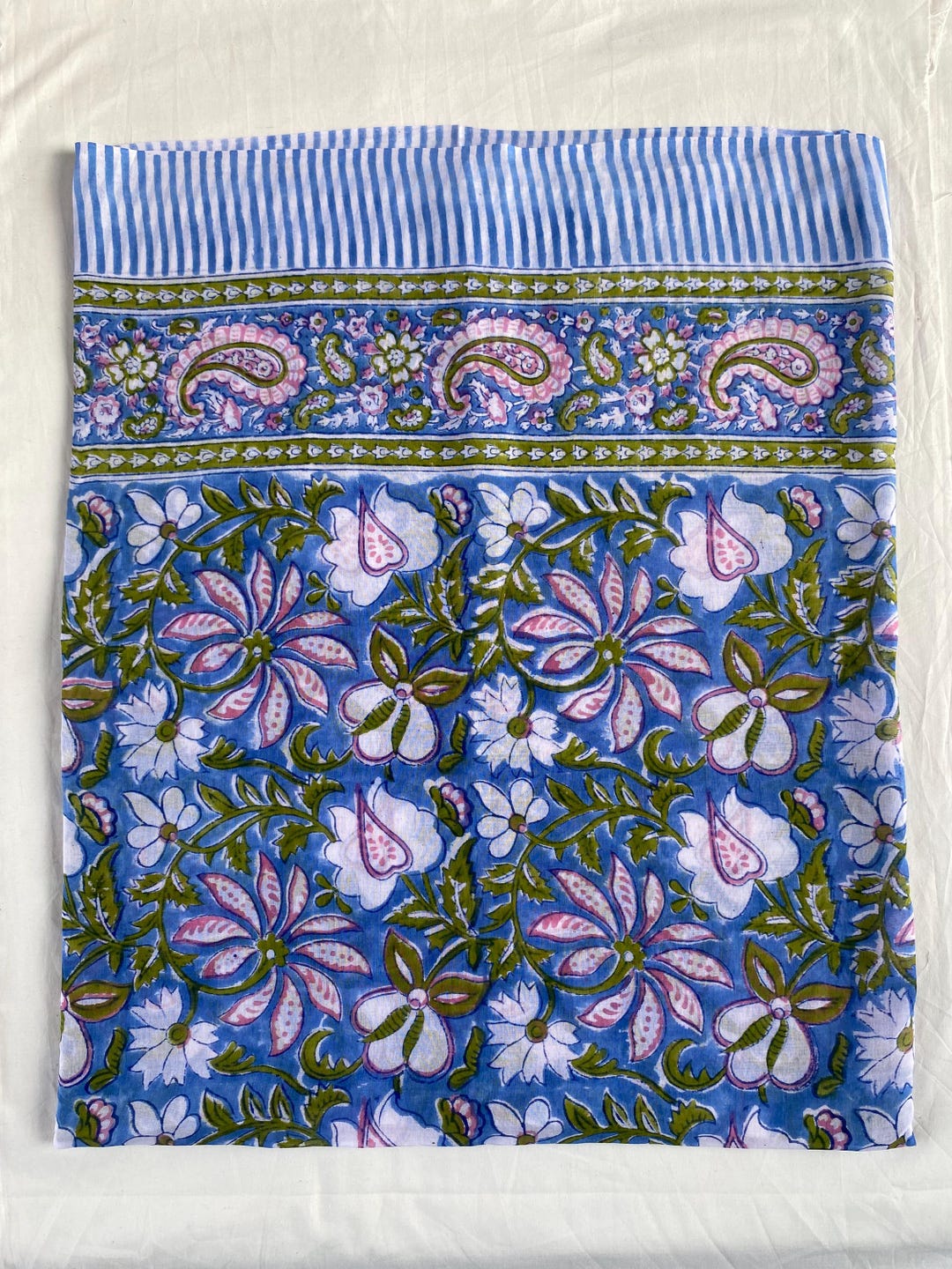 20 Dizain Hand Block Handwoven Cotton Sarong, Floral Block Print Beach ...
