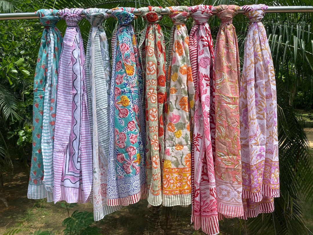 Block Print Cotton Sarong Scarf Wholesale Sarong Beach Sarong Indian ...