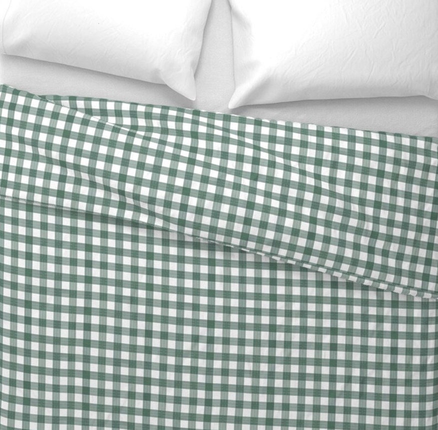 Stonewashed Linen Duvet Cover Set Gingham Checkered Bedding. 100% Linen ...
