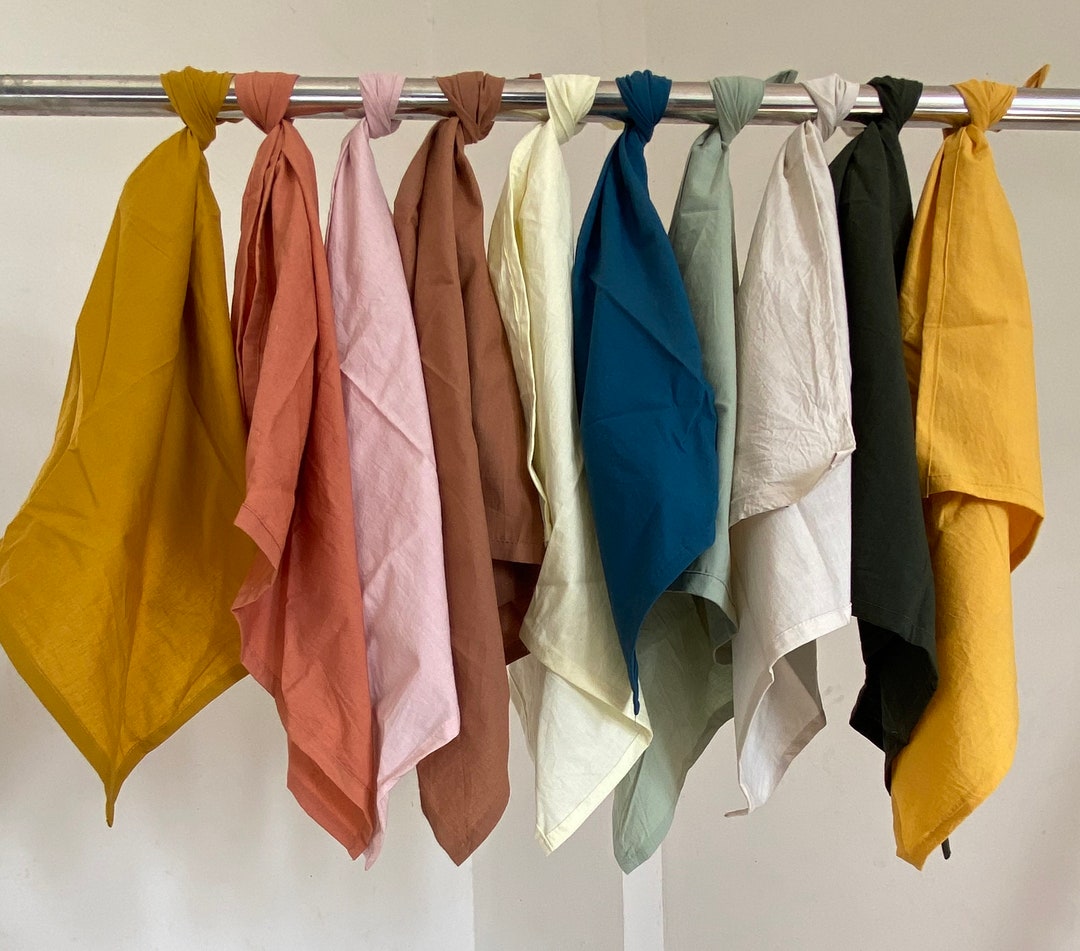 100 Pack of Solid Color Printed Napkins Assorted Color Napkins Cotton ...