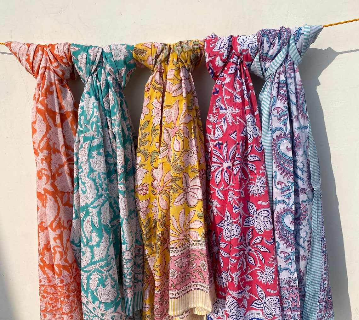 Lightweight Floral Print Sarong Pario Women Beach Bikini Cover up 100% ...