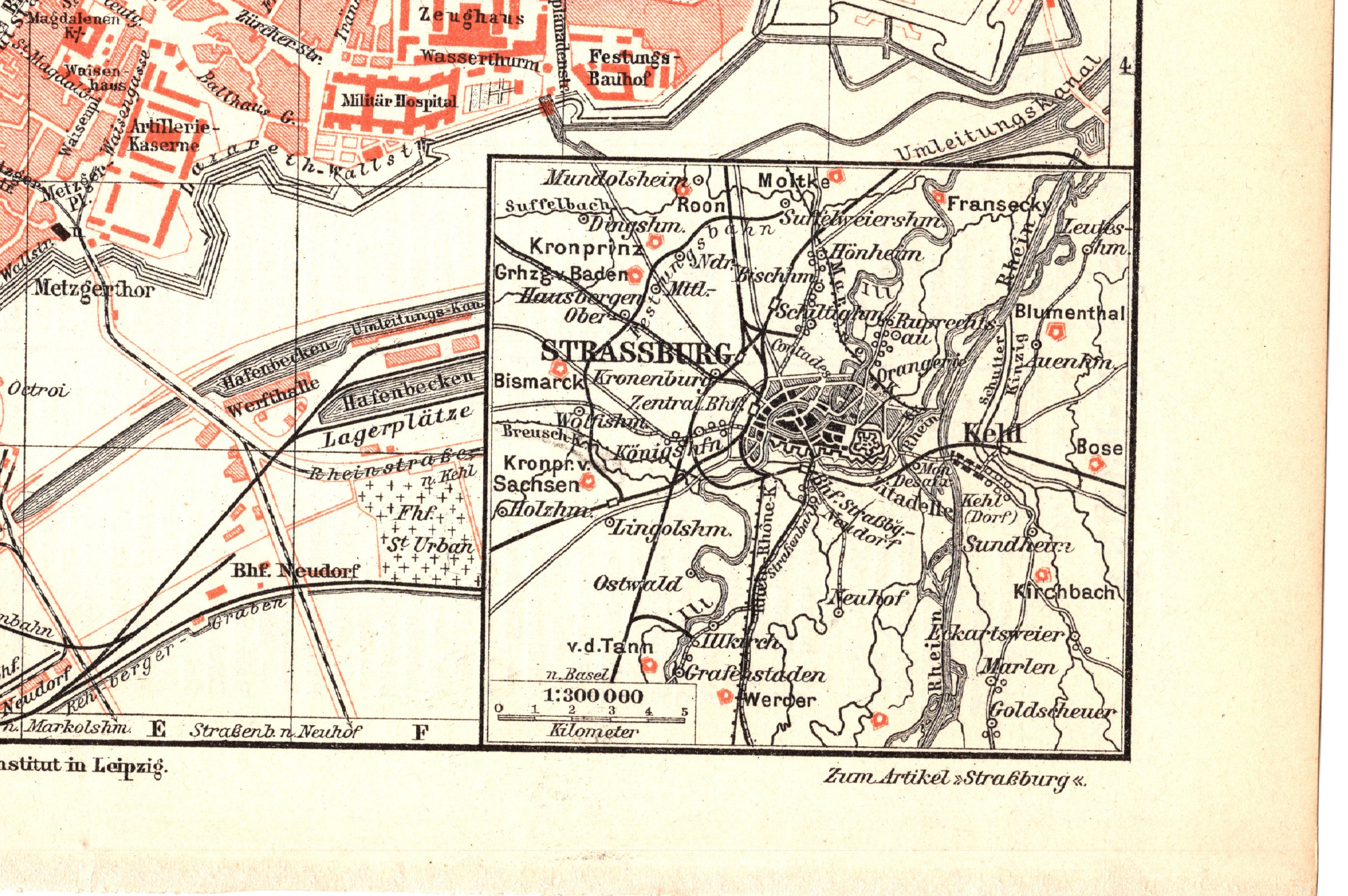 Original 1897 Antique Colour Lithography Print of a Map of the ...