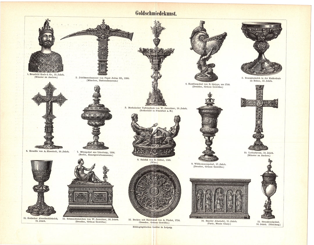 Original 1897 Antique Colour Lithography Print of Types of Golden ...