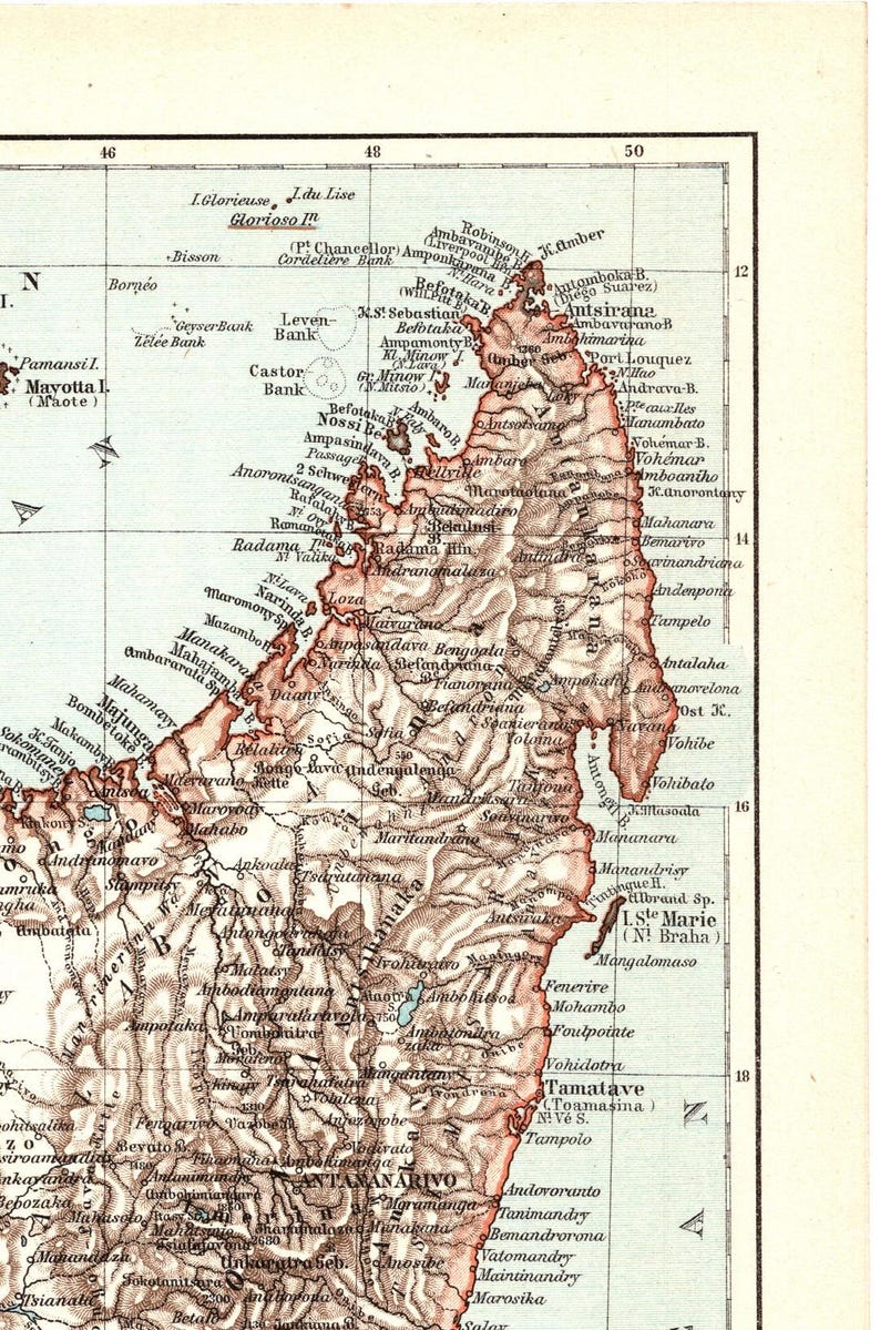 Original 1897 Antique Colour Lithography Print Map Republic of ...