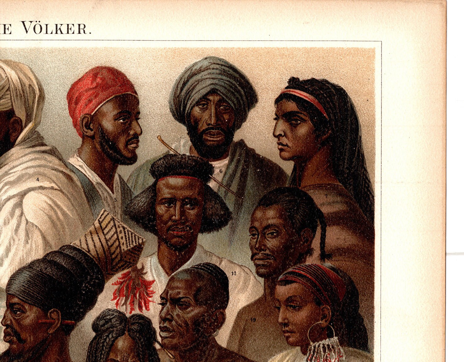 Original 1897 Antique Colour Lithography Print of African People From ...
