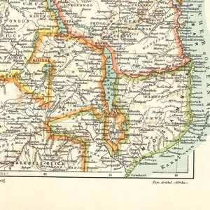 Original 1894 Antique Colour Lithography Print Map of Map of the ...