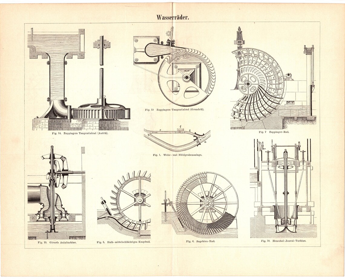 Original 1888 Antique Colour Lithography Print of the Paddlewheel ...