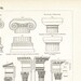 Original 1897 Antique Lithography Print Ancient Columns Säulenordnungen ...