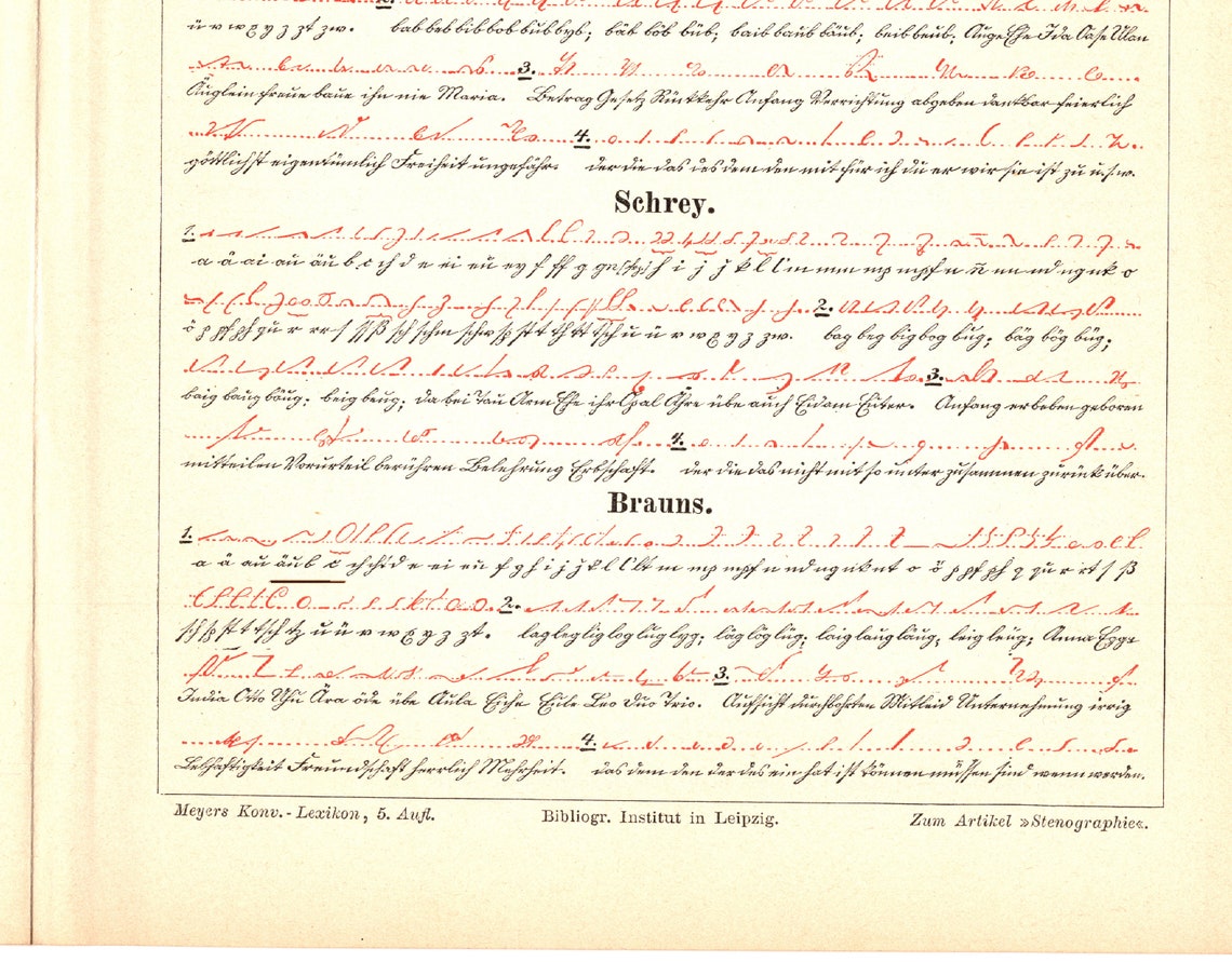 Original 1897 Antique Lithography Print of the Use of Stenography ...