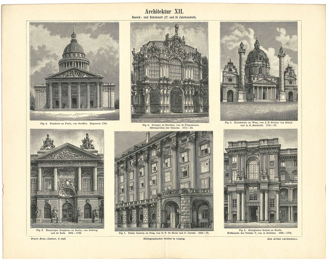 Original 1894 Antique Colour Lithography Print Paris Berlin Prague and ...
