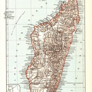 Original 1897 Antique Colour Lithography Print Map Republic of ...