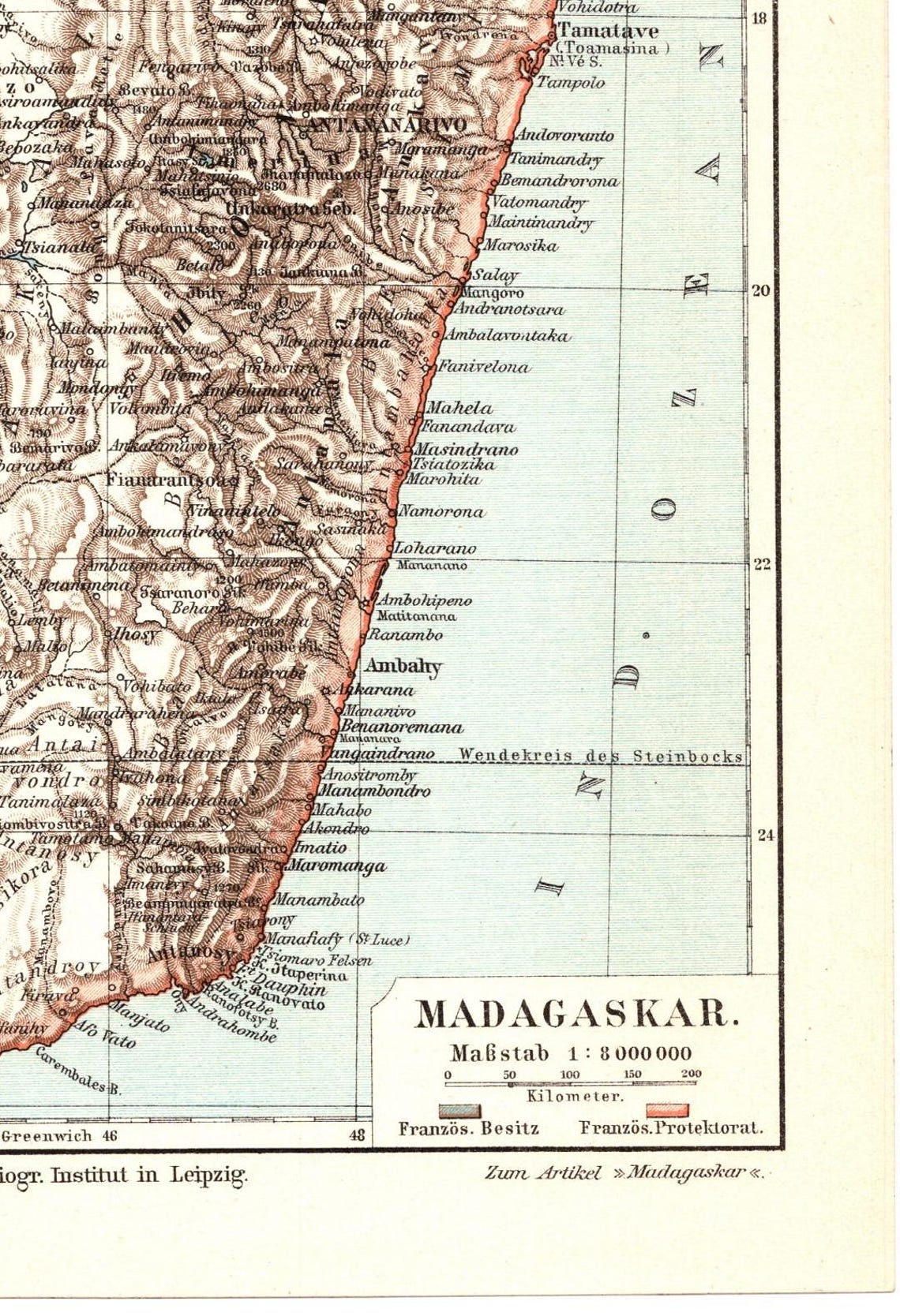 Original 1897 Antique Colour Lithography Print Map Republic of ...