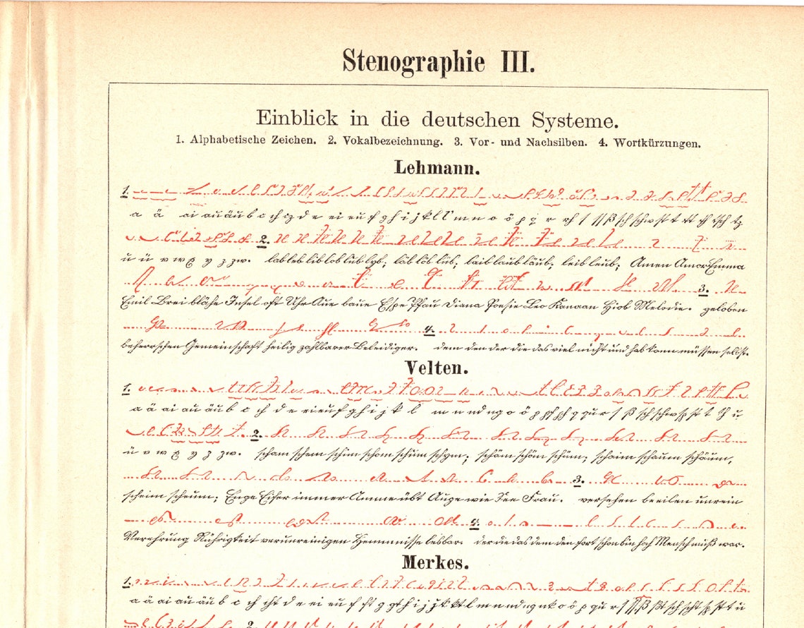 Original 1897 Antique Lithography Print of the Use of Stenography ...