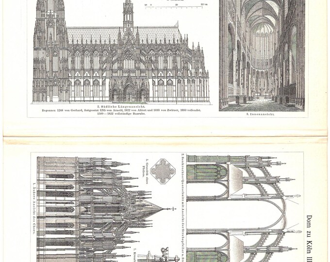 Original 1896 Antique Lithography Print of Different Buildings of the ...