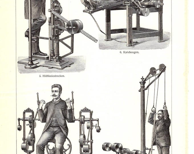 Original 1905 Antique Lithography Print Healing Gymnastics ...