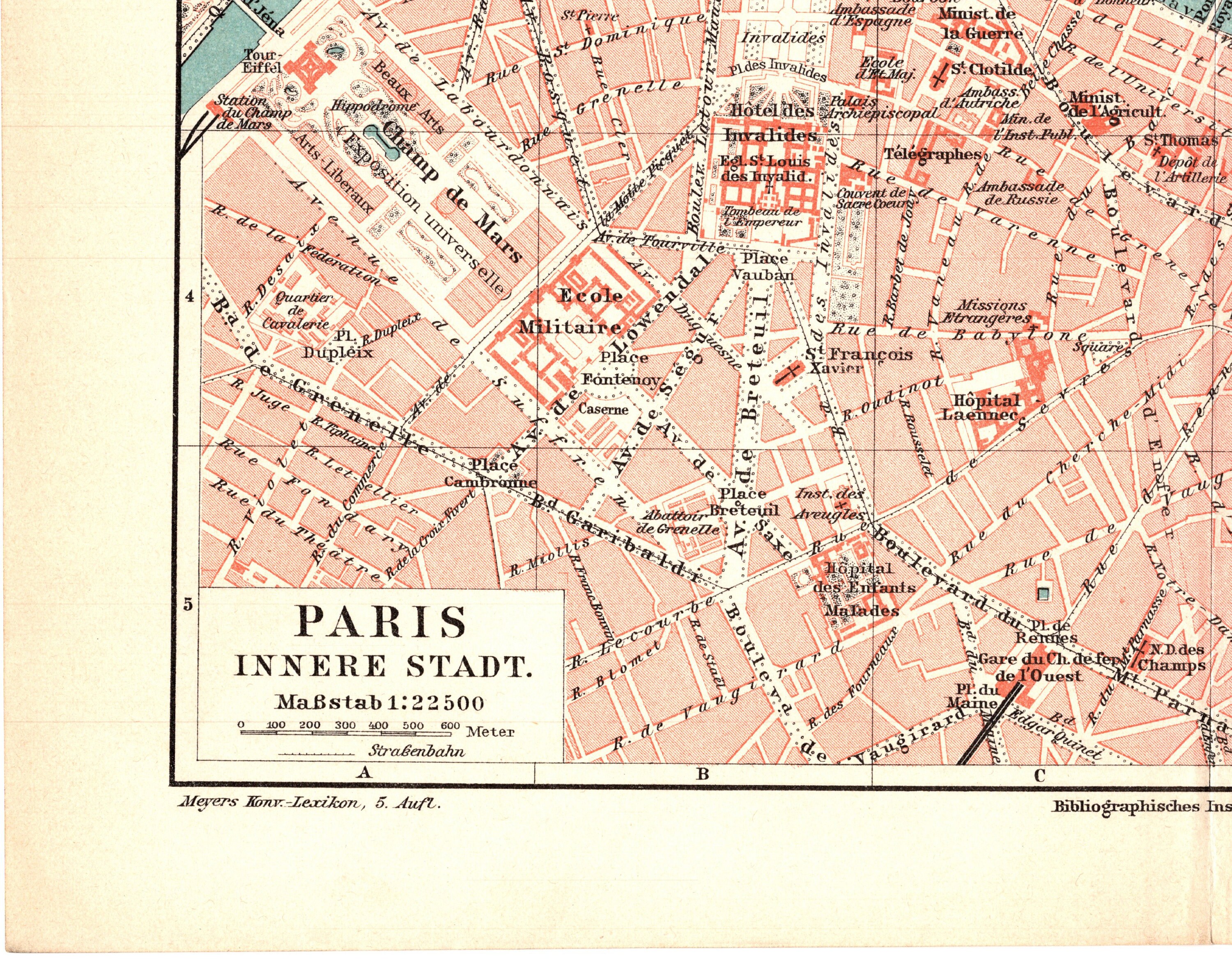 Original 1897 Antique Colour Lithography Print of Beautiful Map of the ...