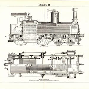 Original 1897 Antique Lithography Print Trains Locomotives Locomotive ...