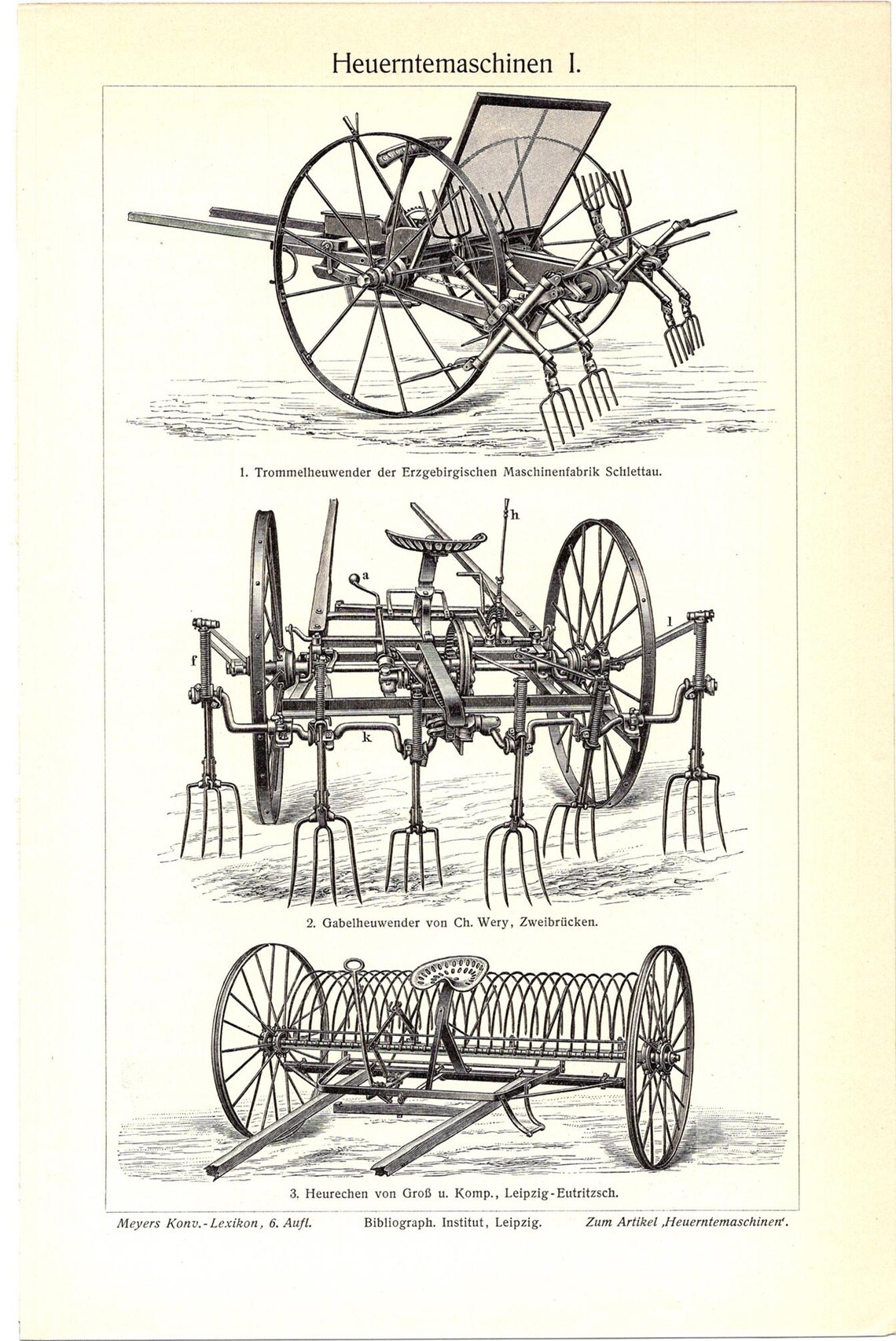 Original 1905 Antique Lithography Print of Different Types of Plows ...