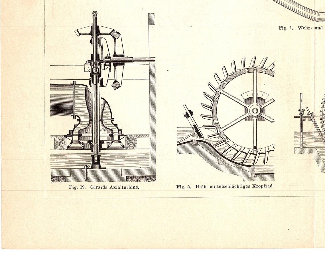 Original 1888 Antique Colour Lithography Print of the Paddlewheel ...