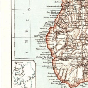 Original 1897 Antique Colour Lithography Print Map Republic of ...