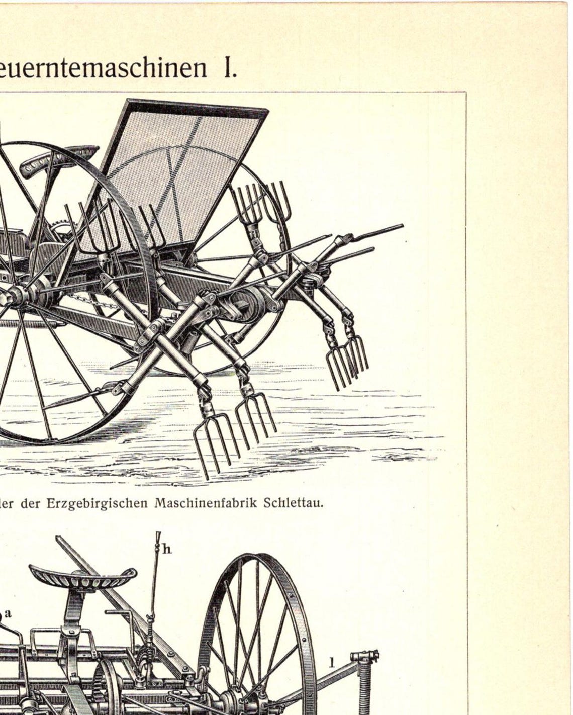 Original 1905 Antique Lithography Print of Different Types of Plows ...