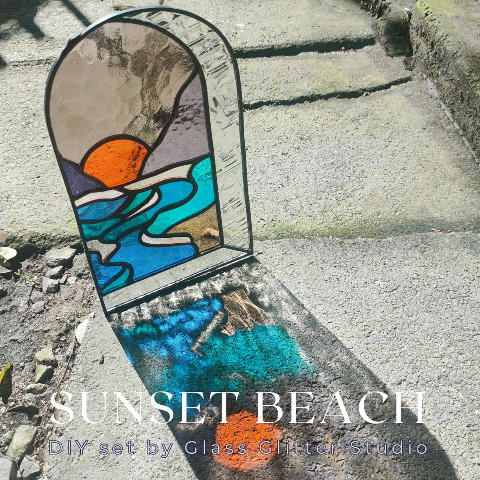 Sunset Beach Stained Glass Pattern • Stained Glass Patterns • Stained ...