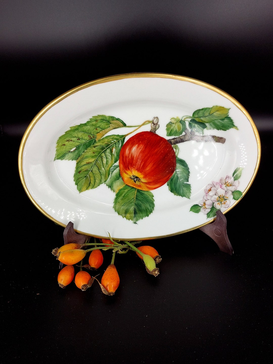 Oval Wall Plate With Red Apples - Etsy