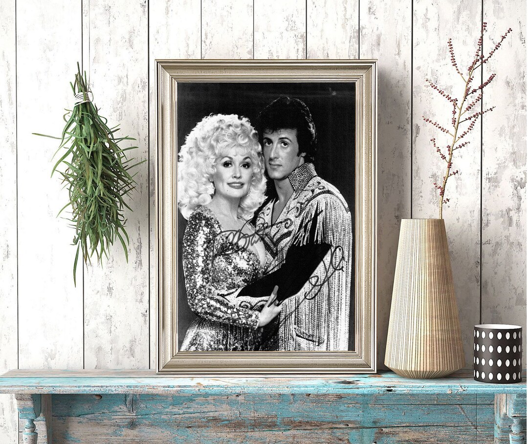 Rhinestone Cowboy Sylvester Stallone and Dolly Parton Vintage Framed ...