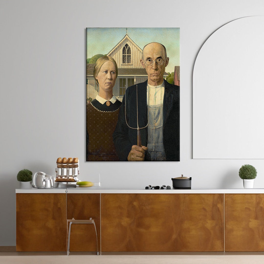 Grant Wood American Gothic 1930 Art Print Canvas Print Fine - Etsy