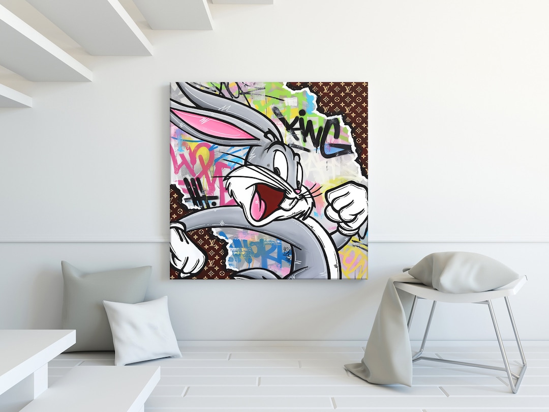 Graffiti Spoiled Bugs Bunny Pop Art Canvas Print, Banksy Art, Bugs ...