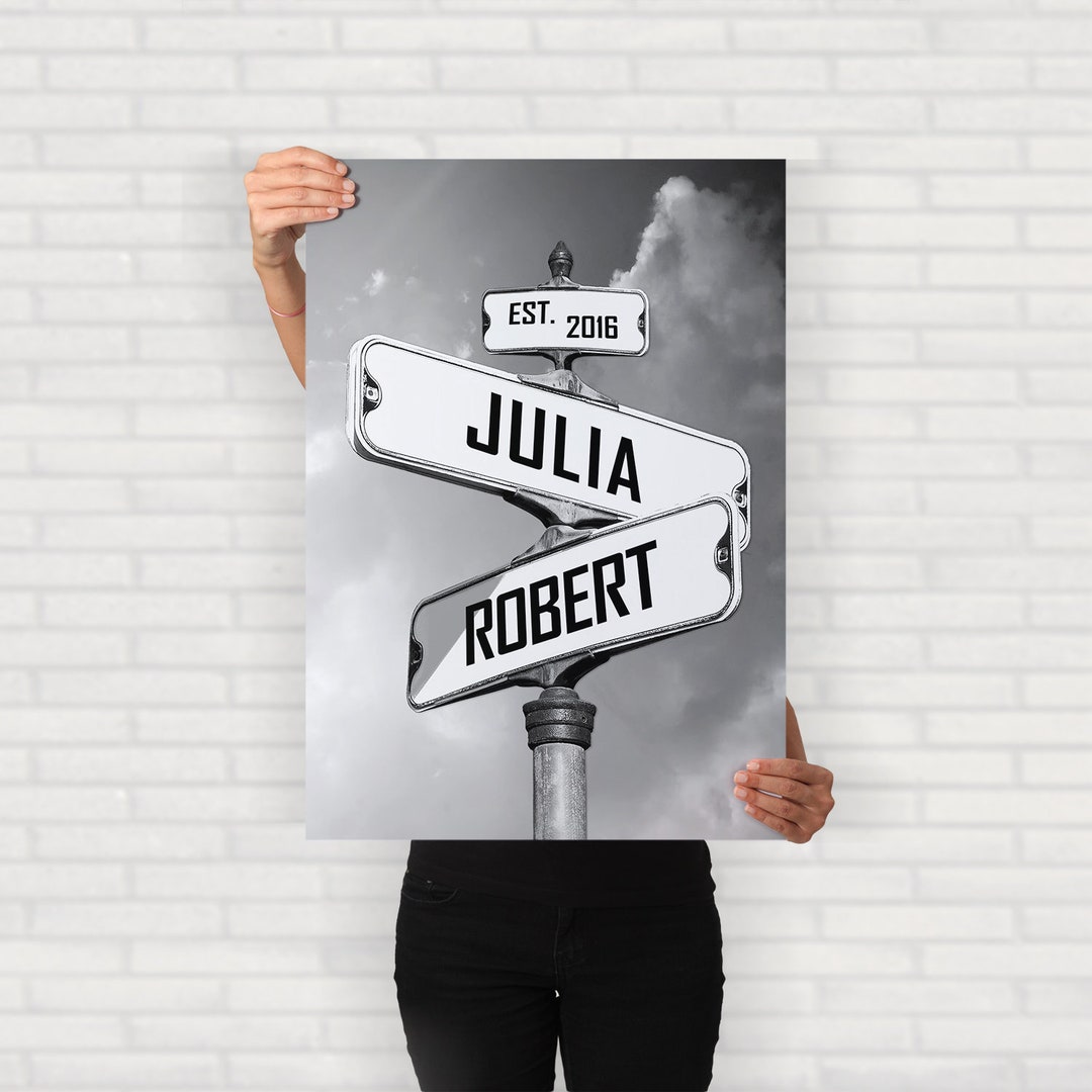 Personalized Unique Engagement Gift for Couple, Custom Street Sign ...