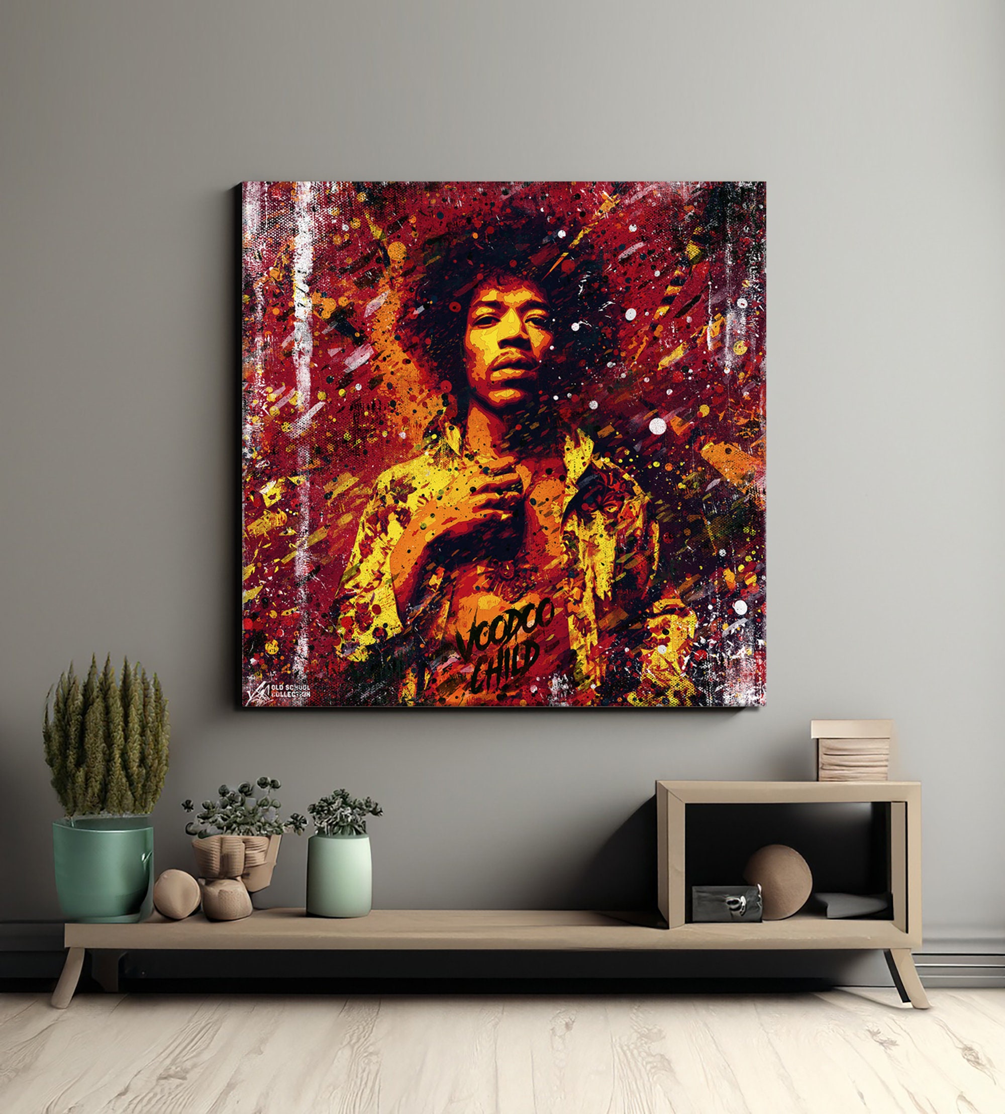 Jimi Hendrix Pop Art Graffiti Square Canvas Art, Banksy Art, Jimi ...