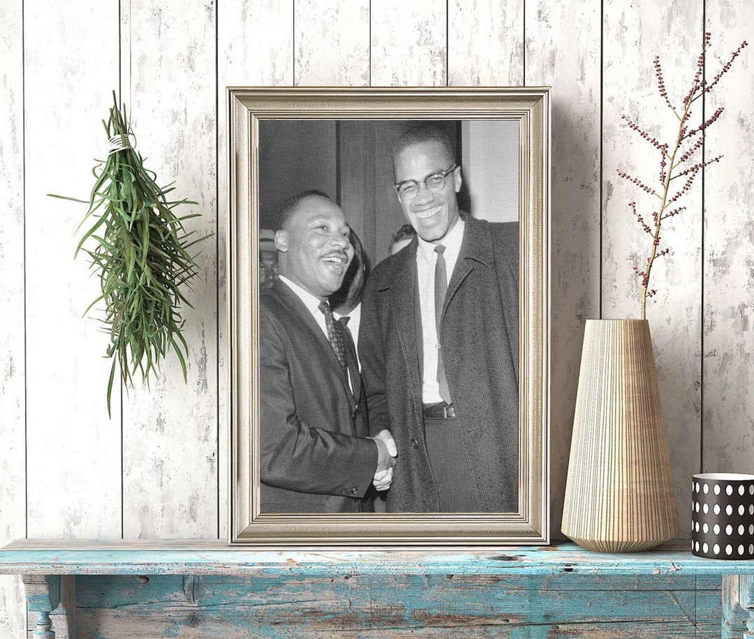 Dr. Martin Luther King & Malcolm X Vintage Framed Wall Art, Luther King ...