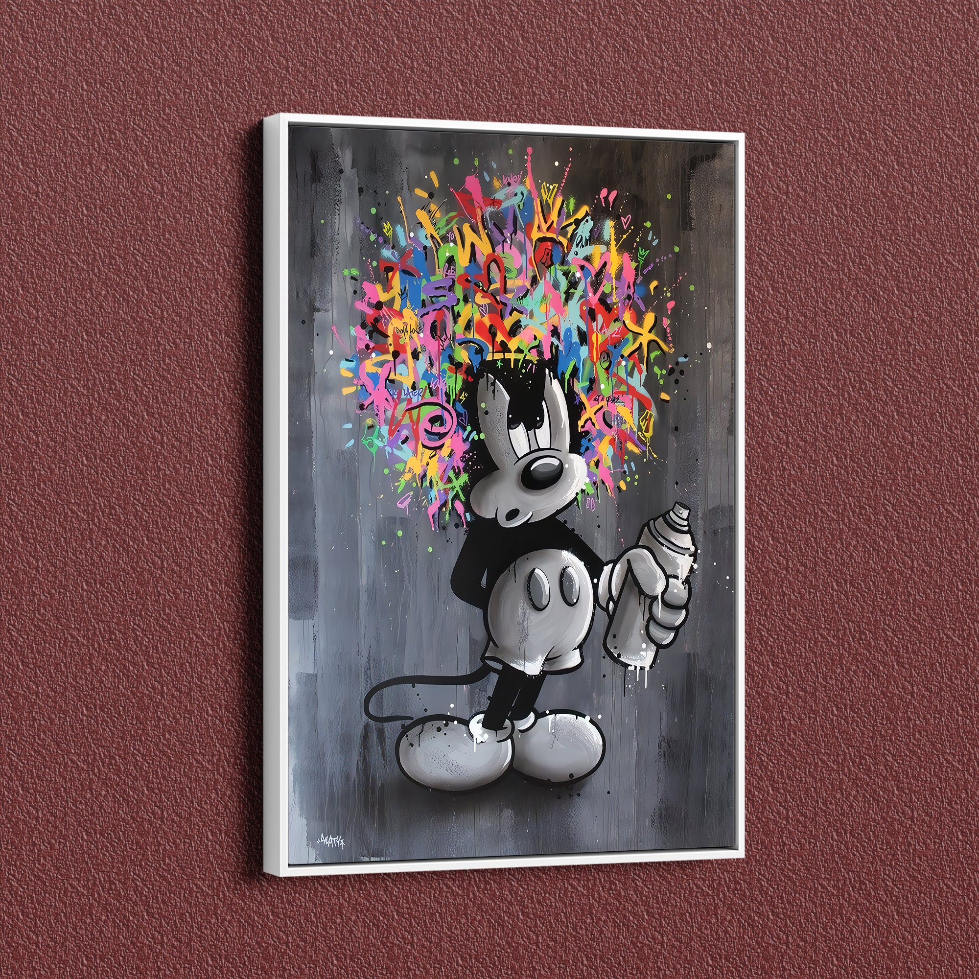 Mickey Mouse Abstract Pop Art Canvas Print, Luxury Painting Fashion ...