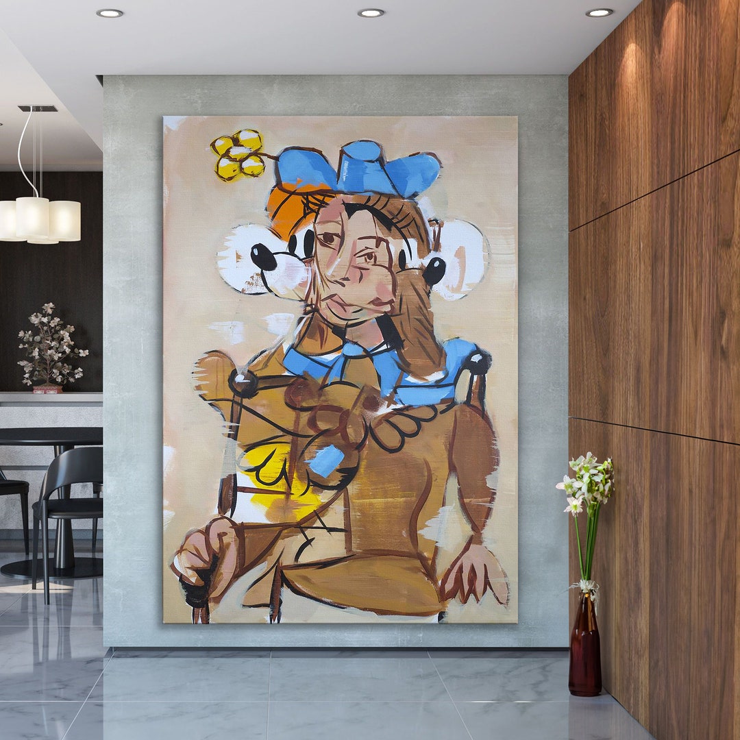 Picasso Style Mickey Mouse Original Oil Paint %100 Hand Made Oil Paint ...