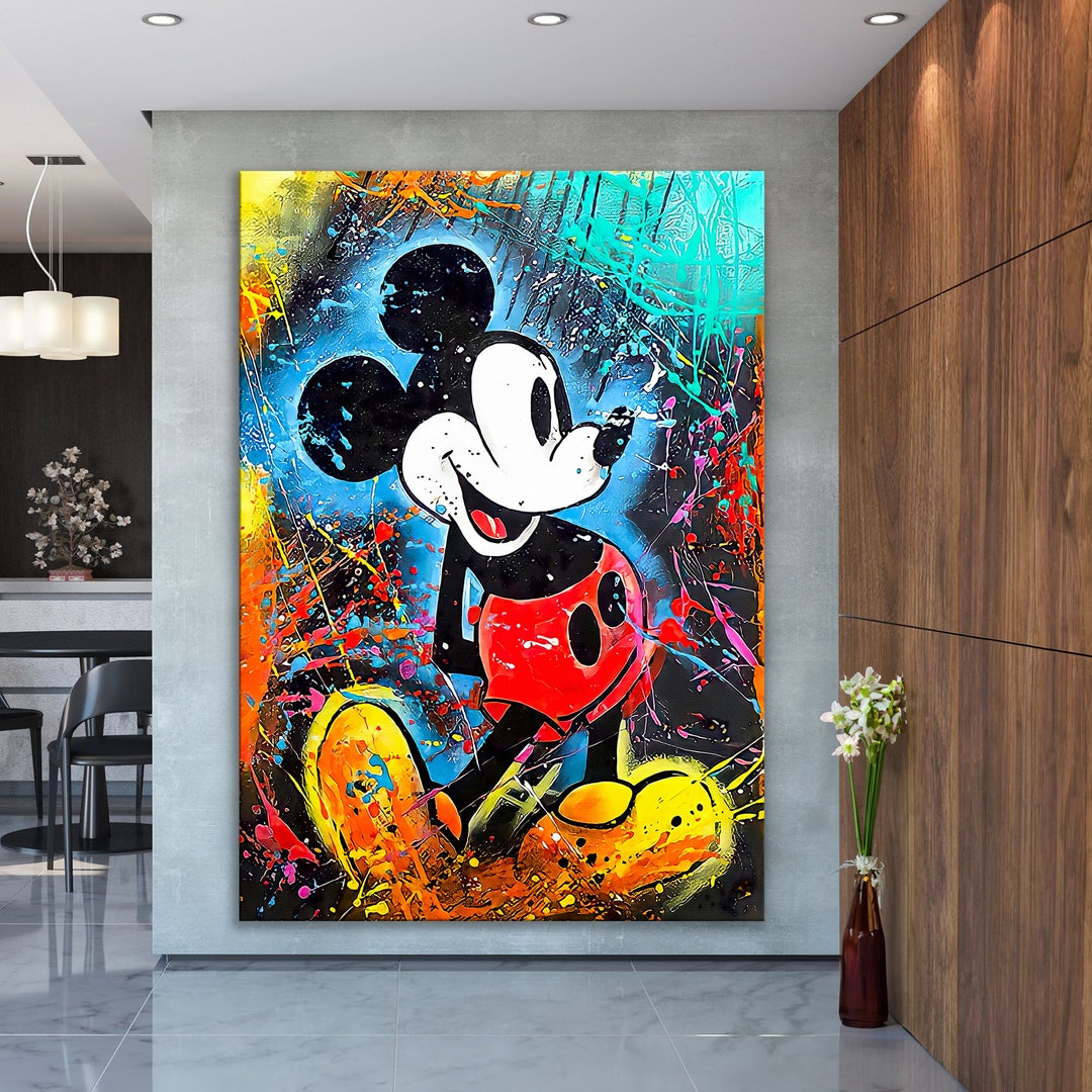 Abstract Oil Paint Mickey Mouse %100 Hand Made Oil Paint Mickey Mouse ...