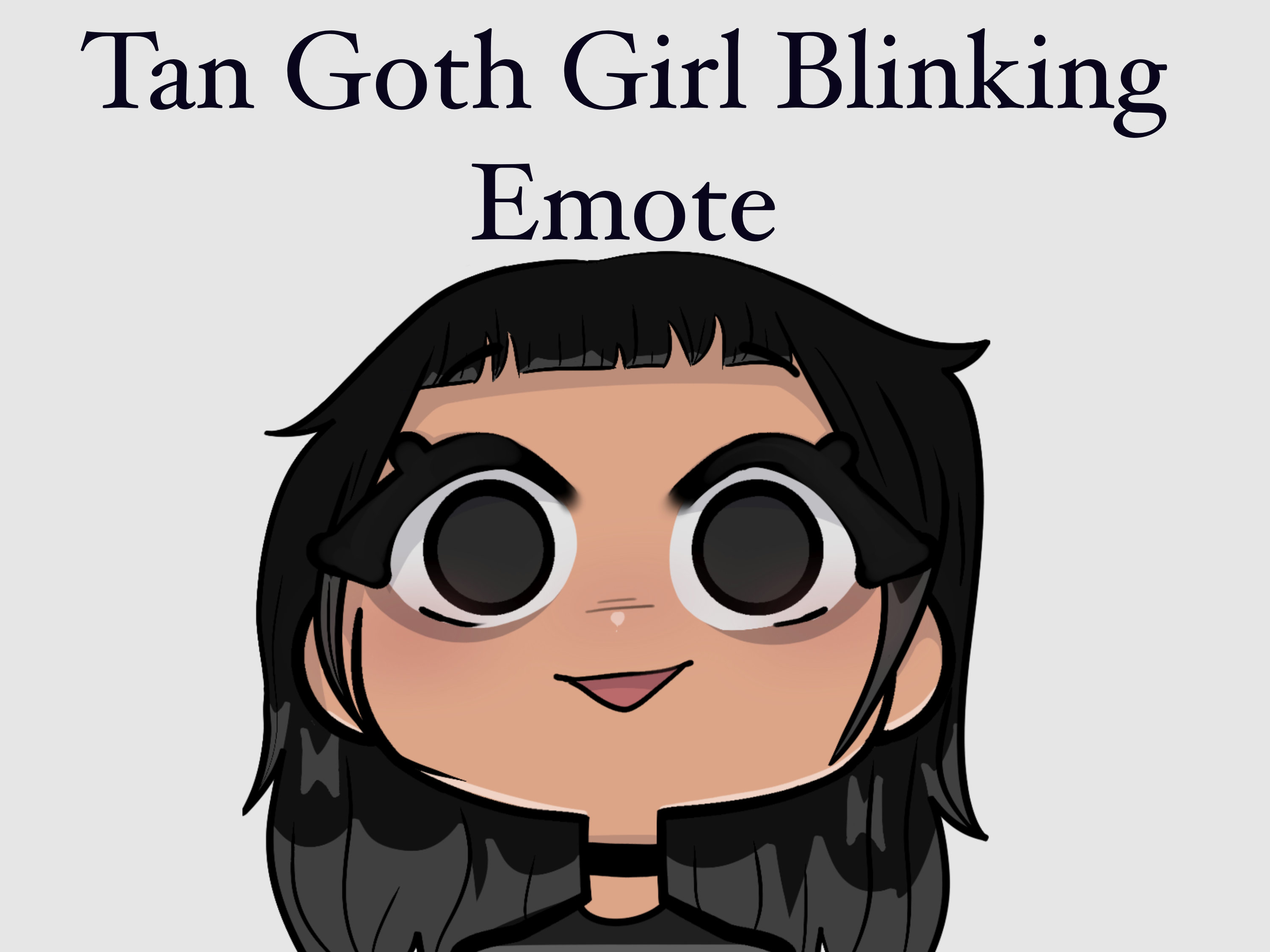 Animated Tan Goth Girl Blinking Emote - Etsy