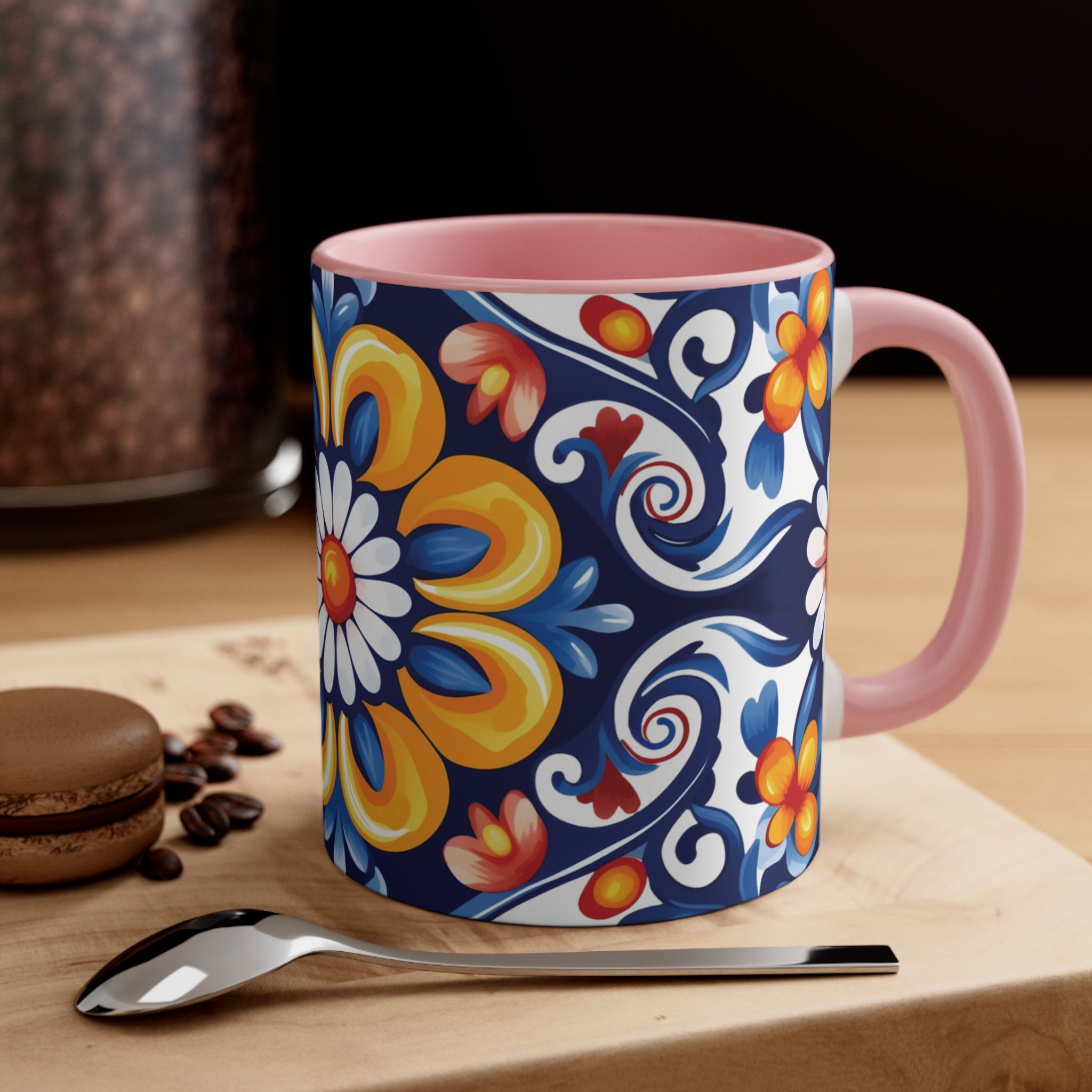 Colorful Mexican Flower Design Mug Perfect for Your Morning Coffee ...