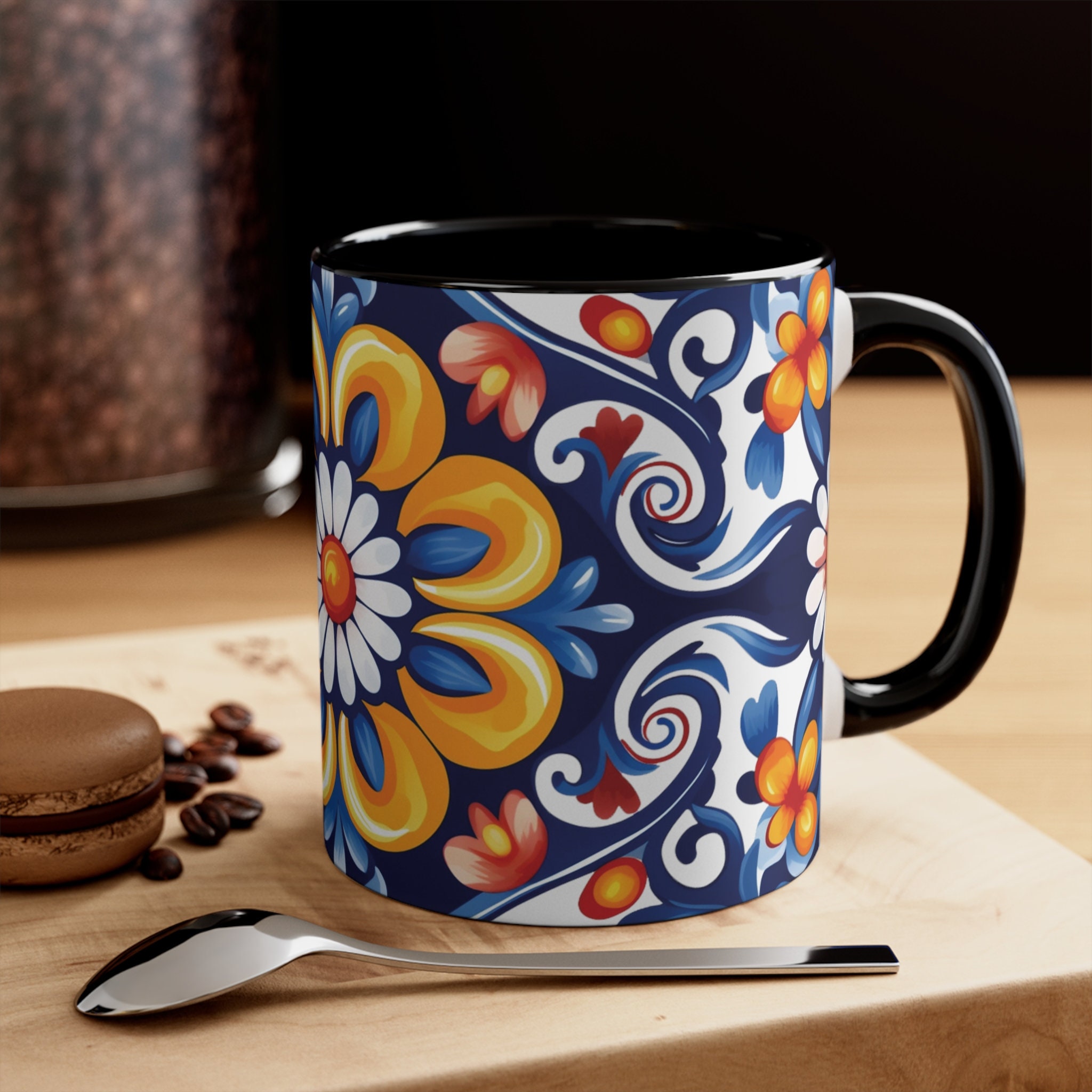 Colorful Mexican Flower Design Mug Perfect for Your Morning Coffee ...