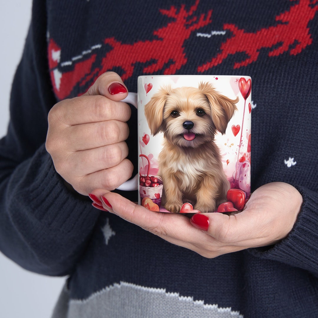 Adorable Puppy Love Mug - 11 Oz Ceramic Cup - Etsy
