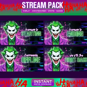 Joker Card Twitch Stream Pack | Superhero Twitch Overlay | Twitch ...