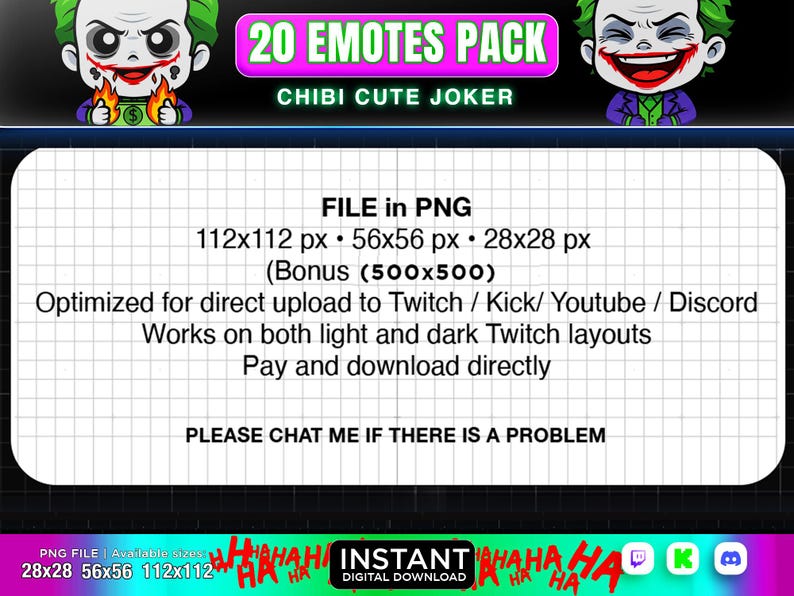 20 Emotes Chibi Joker Card Twitch ,discord ,youtube | Emotes ,superhero ...
