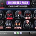 10 Emotes Chibi Darth Vader Twitch ,discord ,youtube | Star Wars Emotes ...
