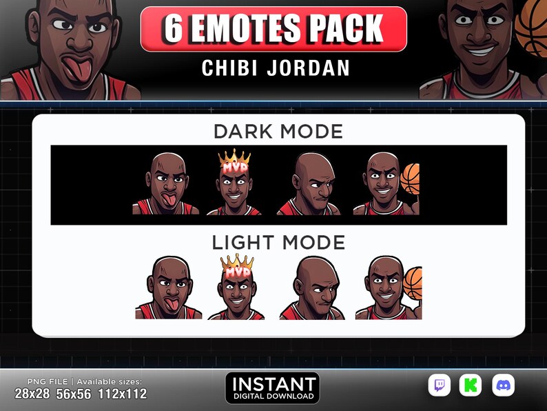 6 Emotes Chibi Basketball Player Twitch ,discord ,youtube | Black Man ...