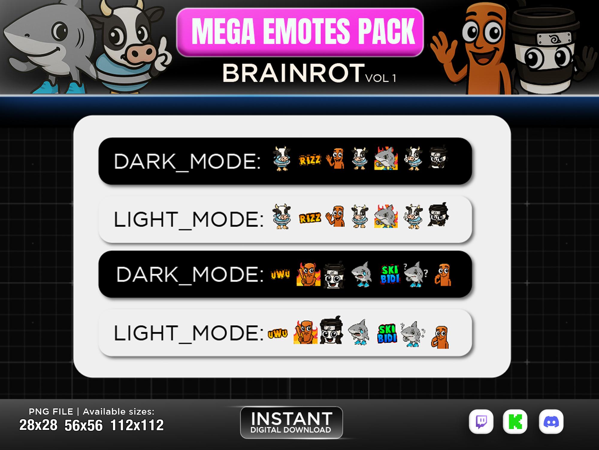 30 Emotes Chibi Brainrot Twitch ,discord ,youtube | Emotes , Gen Alpha ...