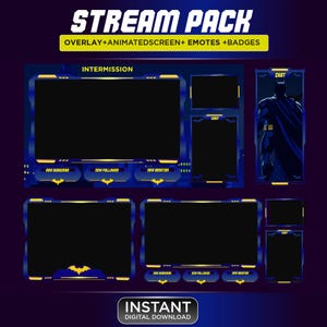 Bat Night Twitch Stream Pack | Superhero Twitch Overlay | Twitch Panels ...