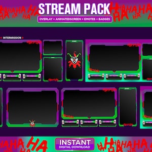 Joker Card Twitch Stream Pack | Superhero Twitch Overlay | Twitch ...