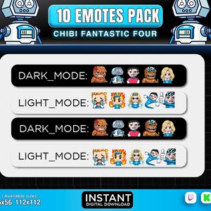 10 Emotes Chibi Mr Fantastic Twitch ,discord ,youtube | Emotes ...