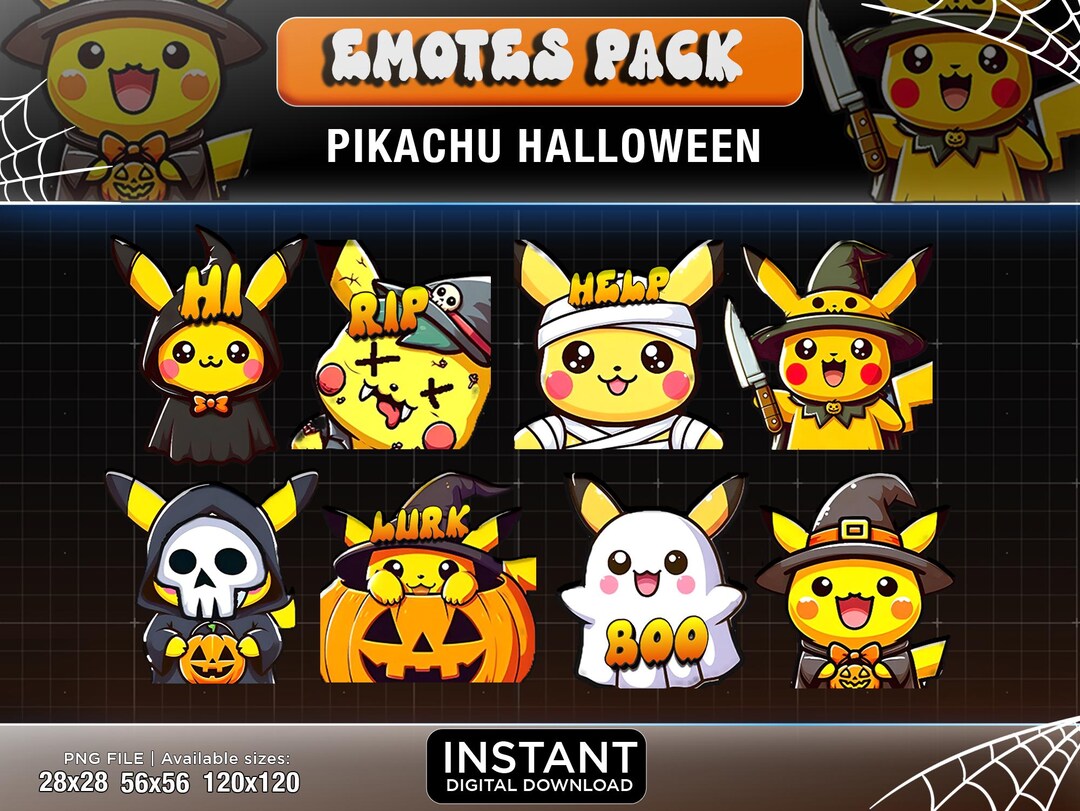8 Emotes Chibi Pikachu Twitch ,discord ,youtube | Anime Emotes ...